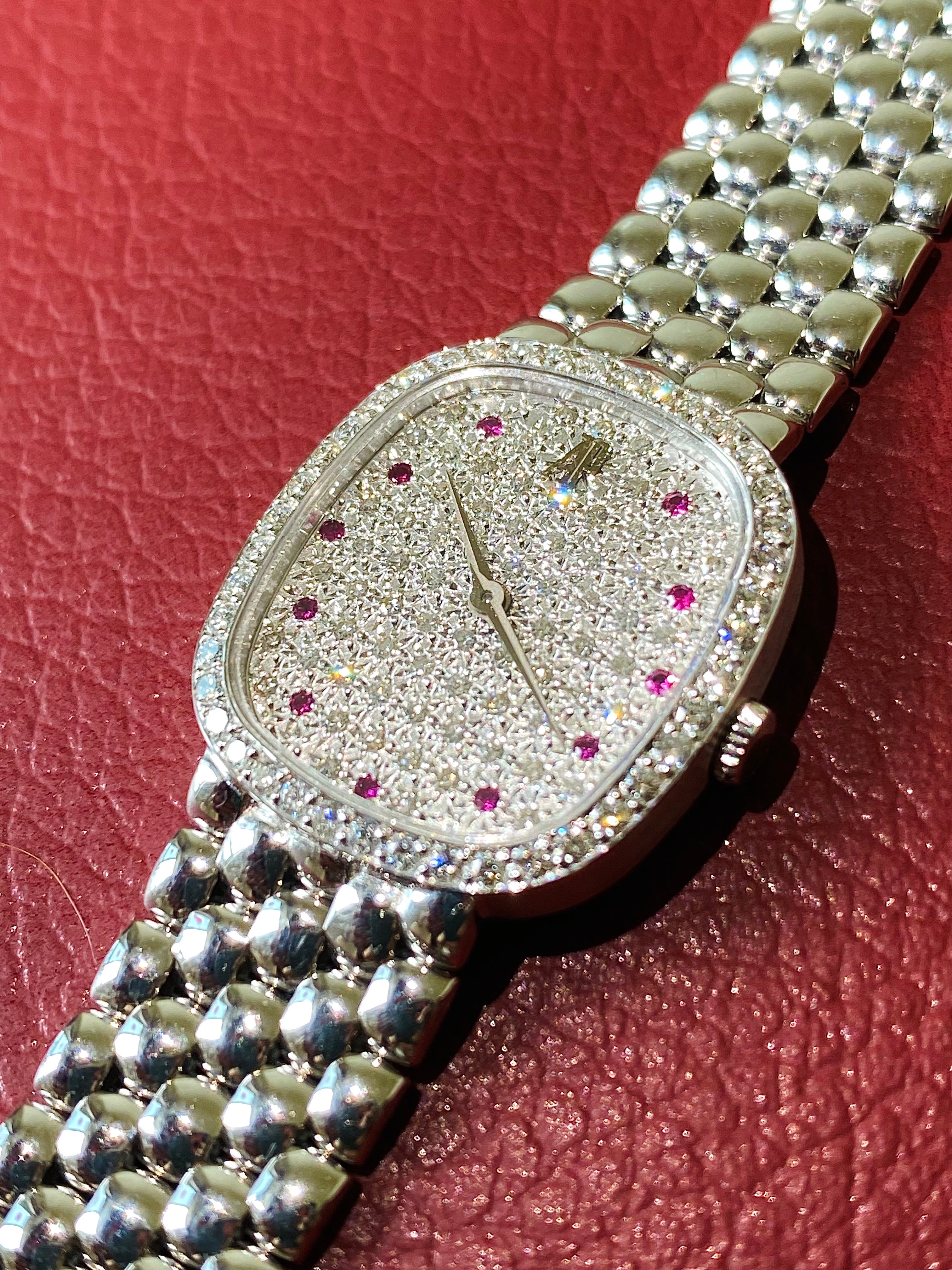 Audemars Piguet Baby Cobra Pave Diamond Ruby Indices – PM VINTAGE WATCHES